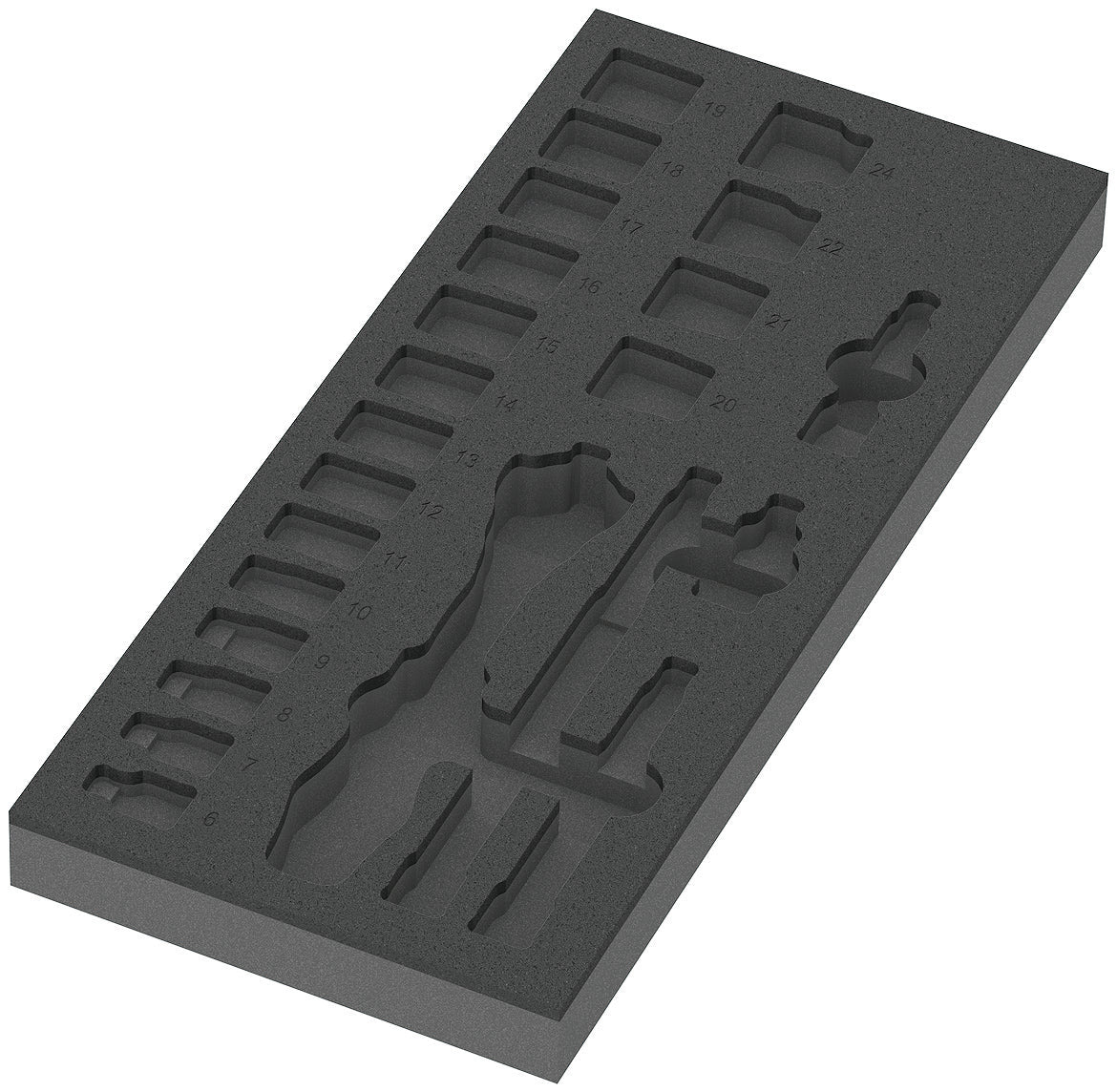 Wera 9821 Foam Insert 8000 B Zyklop 3/8" Ratchet Set 1 Empty 051373210