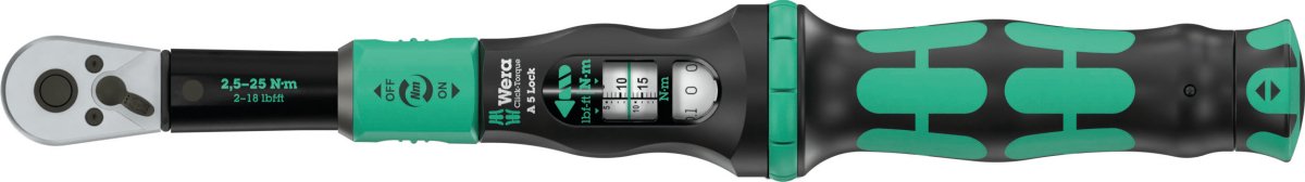 Wera Click-Torque Lock A 5 Torque Wrench 2.5 -25 Nm 1/4" Drive 0507569