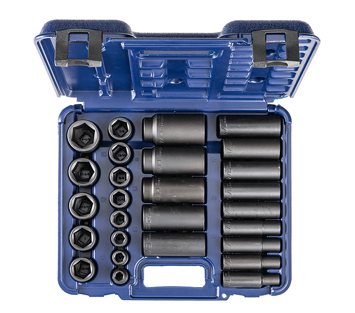 Wright Tool 6 Point Standard & Deep Impact Socket Set 1/2" Drive Metri