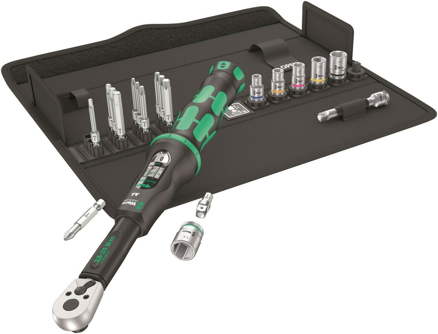 Wera A6 Click-Torque Wrench Set 2.5 to 25 Nm 1/4" Drive 20 Pieces 0513
